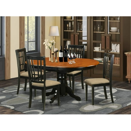 5 PC Kitchen Table set-Dining Table with 4 Wooden Kitchen Chairs ...