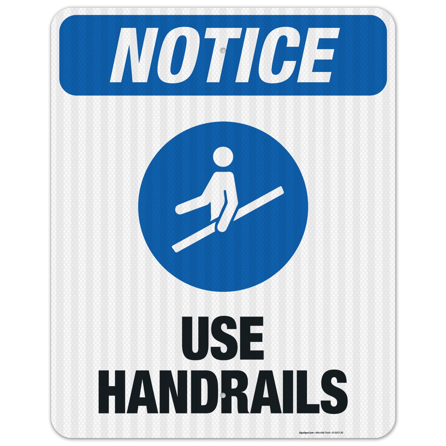 Use Handrails Sign, ANSI Notice Sign, - Walmart.com