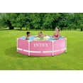 Intex Pink Metal Frame 8ft x 30in Above Ground Pool Set with Pump ...