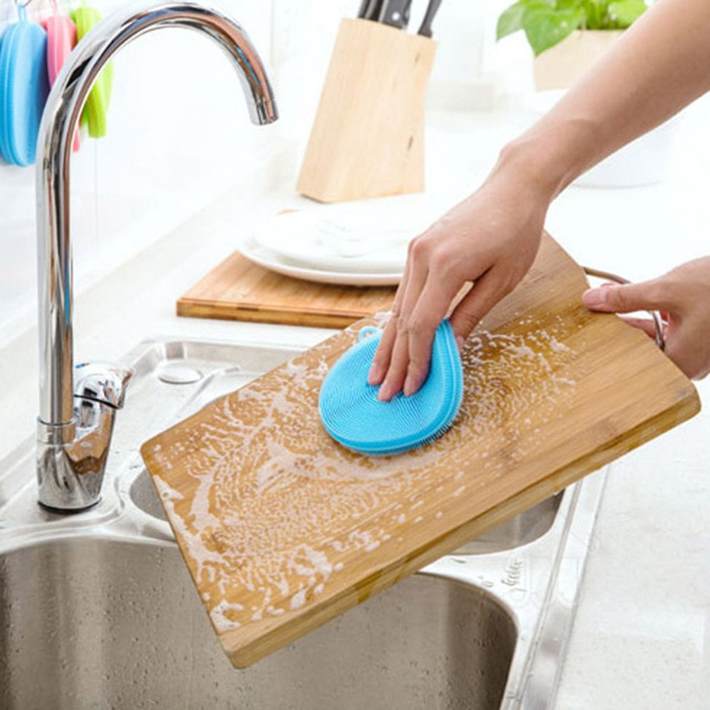 Practical Easy Clean Silicone Dishes Bowl Cleaning Brush ...