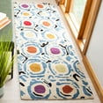 SAFAVIEH Soho Venice Abstract Wool Area Rug, Ivory/Multi, 6' x 6 ...