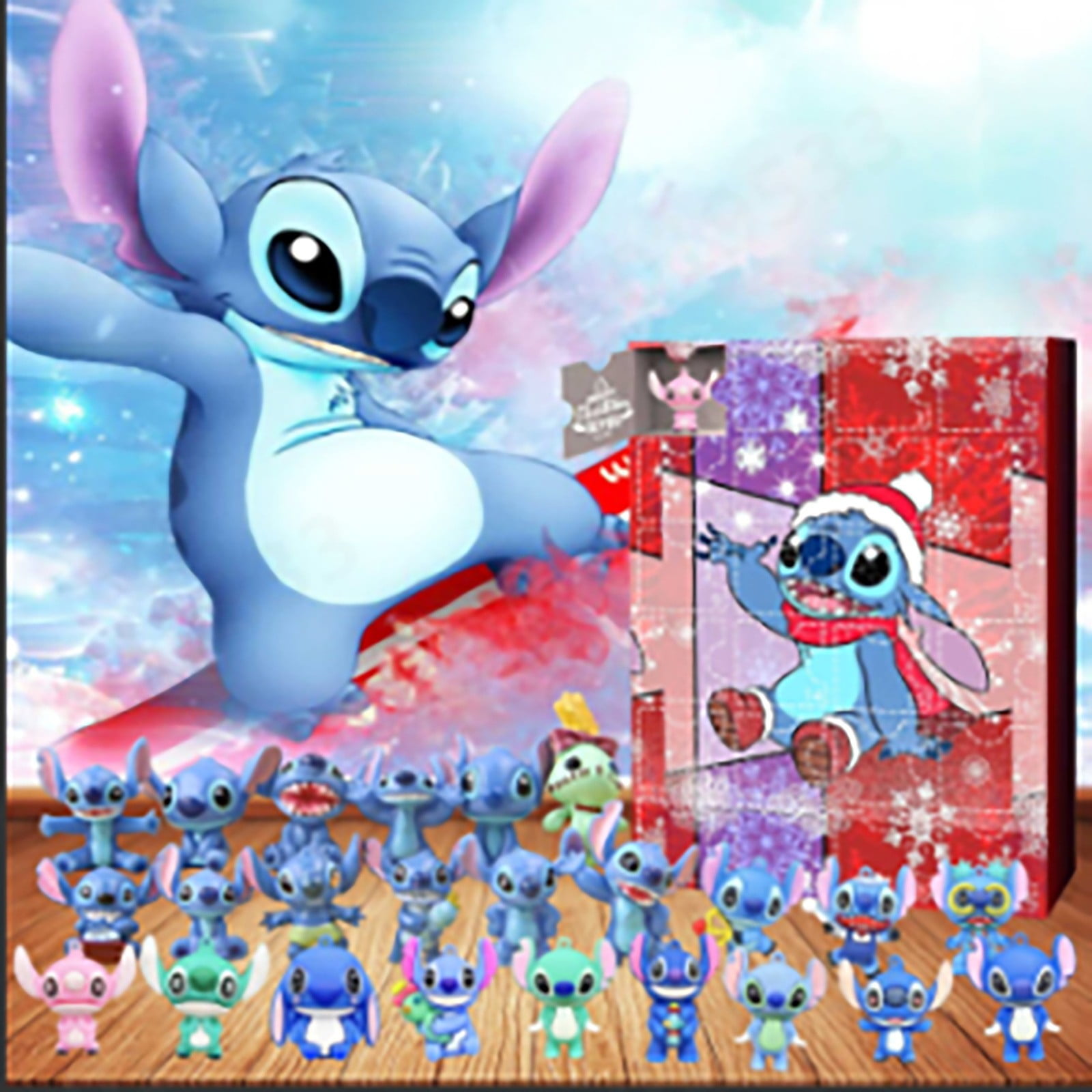 Stitch Adviento 2024, Adviento Navidad para niños 24 Stitch Goma Cuenta ...
