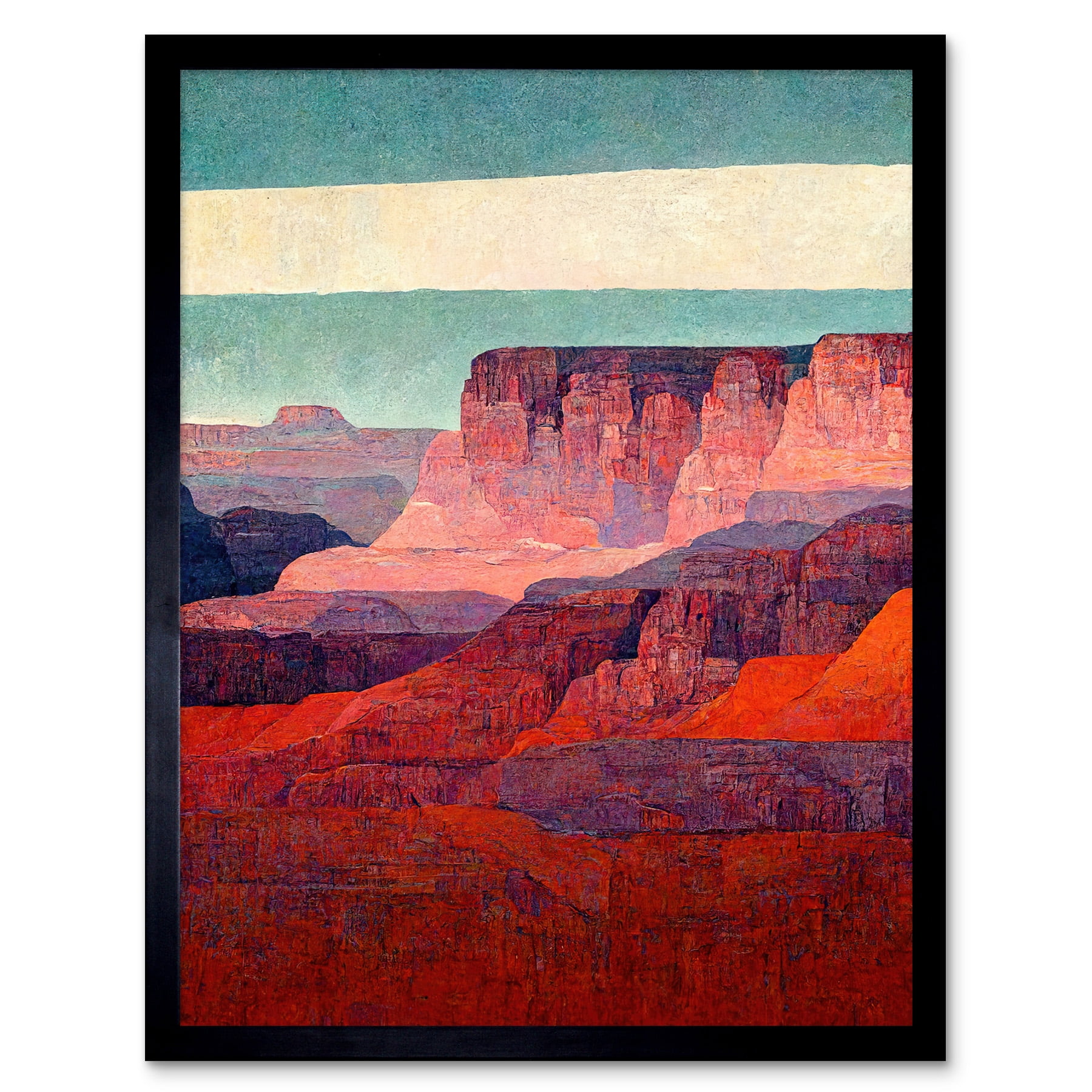 Modern Abstract Grand Canyon Style Arizona Landscape Painting Art Print ...