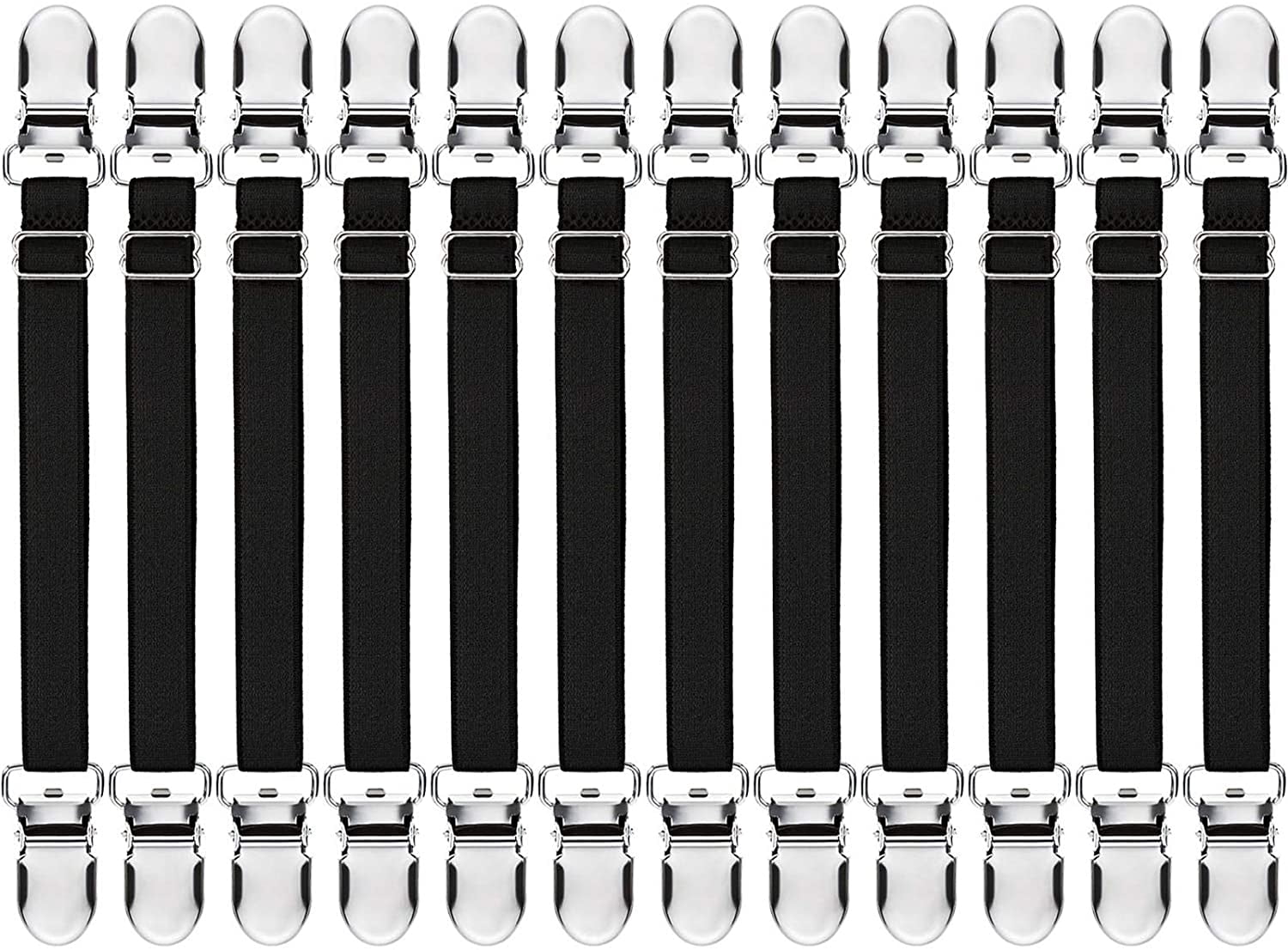 12 Pieces Bed Sheet Clips Straps Sheet Corner Straps Holder Mattress ...