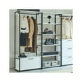 Fiona Wood and Metal Walk-in Closet System with Five Shelves and ...