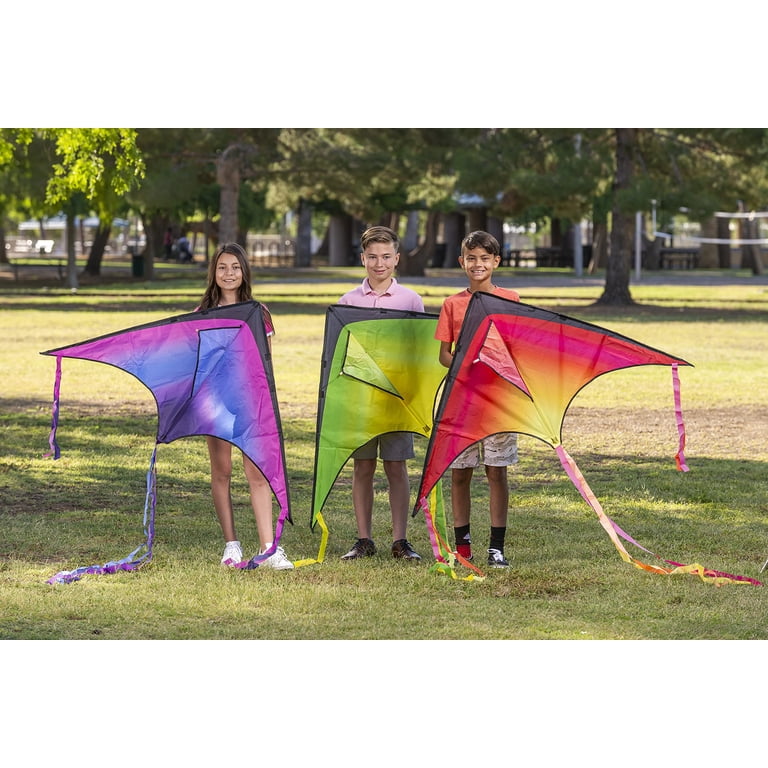 Beach Kites For Kids 3 Pack Large Delta Kites - Easy To Fly & Adults Ge ...