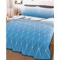 Blue Gradient Texture Quilts Bedding Set Queen Size Rhombus Geometric ...