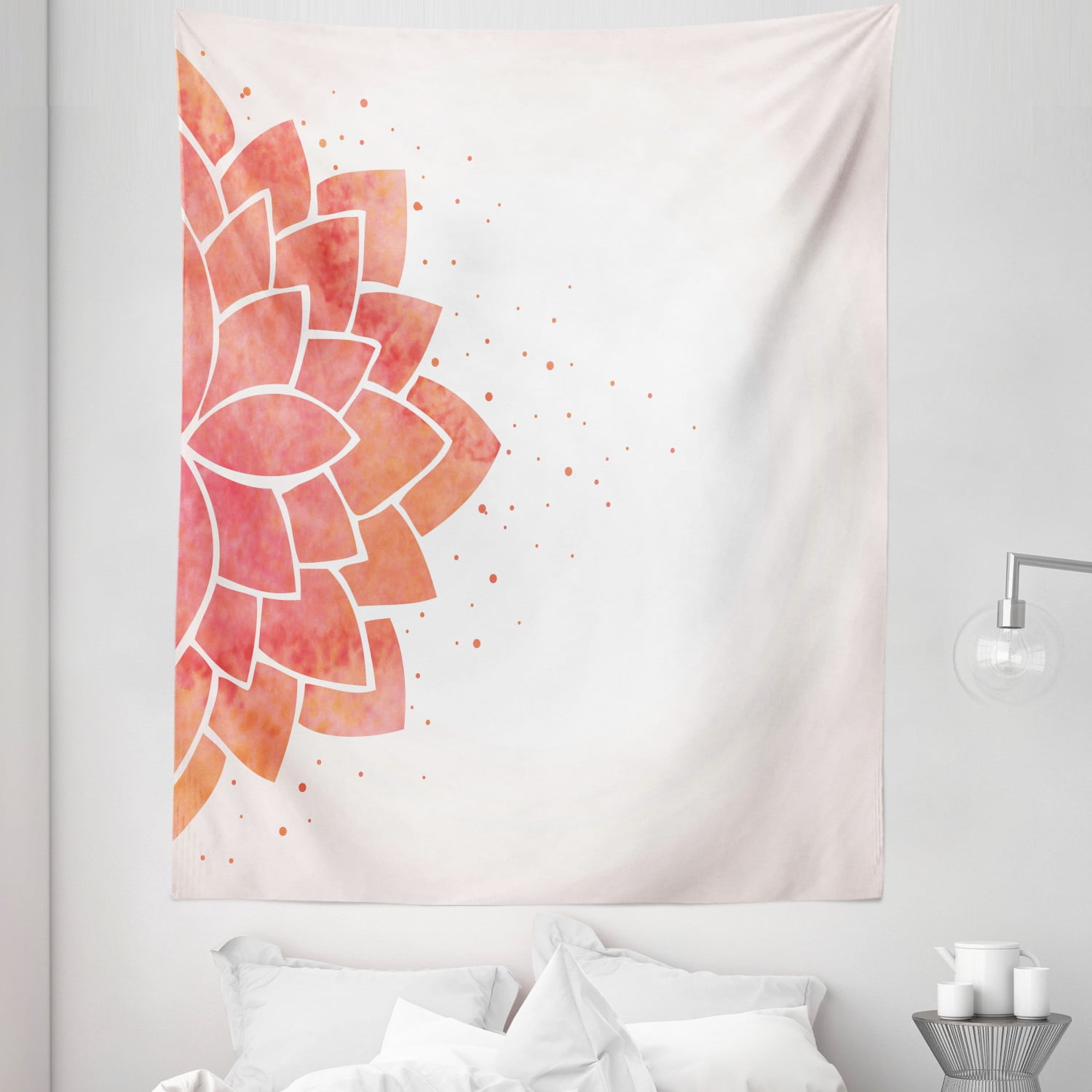 Lotus Tapestry, Aquarelle Style Half Lily Ayurveda Theme with Look ...