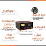 Pyramid 18-Amp Stereo Power Supply, 13.8V DC Output, Built-in Cooling ...