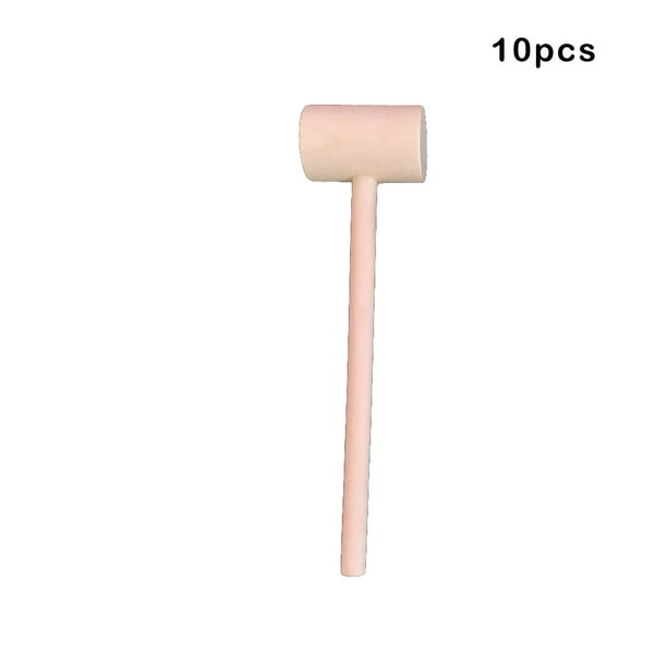 Pack of 10 Hammers Wooden Lobster Mallets Hardwood Mini Hammer Seafood ...