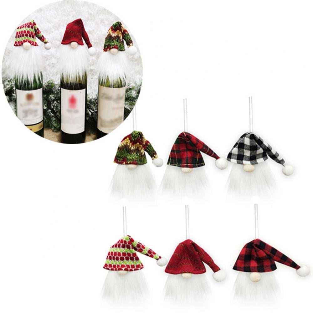 4 Sets/24PCS Mini Christmas Gnomes Wine Bottle Cover, Mini Gnomes ...