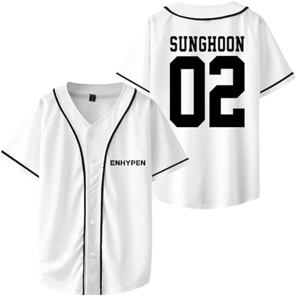 Click here for Yunqi Enhypen Sunghoon Merch V-Neck Shirts Basebal... prices