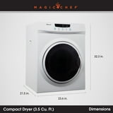 Magic Chef Portable 3.5 Cu. ft. Compact Electric Dryer, Perfect for ...
