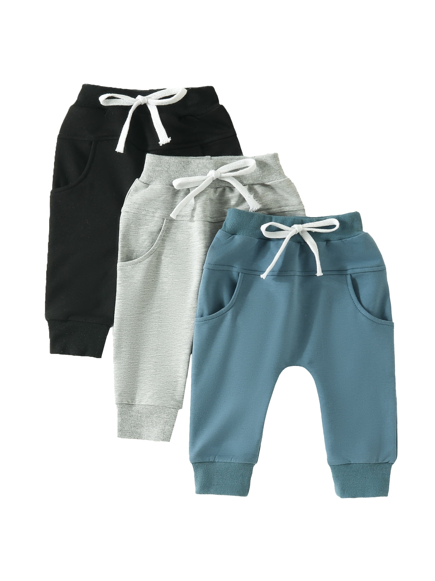 Bagilaanoe Packs of 3 Toddler Baby Boys Sweatpants 6M 12M 18M 24M 3T ...