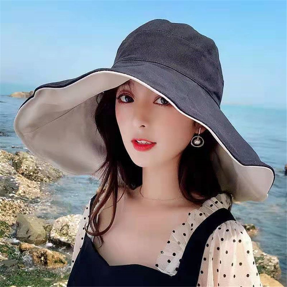 Outdoor Sunscreen Anti-UV Panama Hat Foldable Fisherman Cap Beach Cap ...