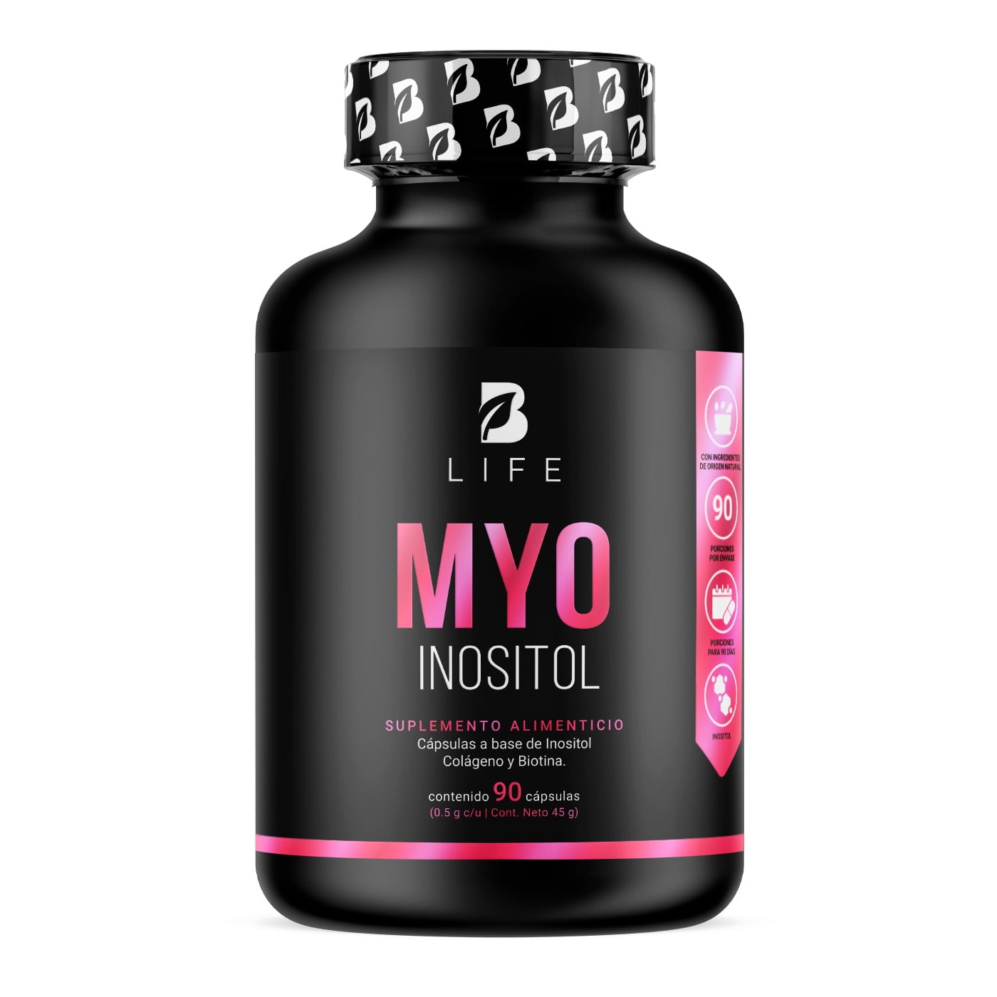 Inositol de 90 Cápsulas de 500 mg. Ingredientes naturales. Myo Inositol ...