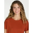 Time and Tru Women's Cotton Crewneck Tee with Short Sleeves, Size XS ...