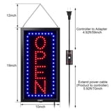 Square LED Open Door Sign Light Timer Flashing Remote Business Bar Pub ...