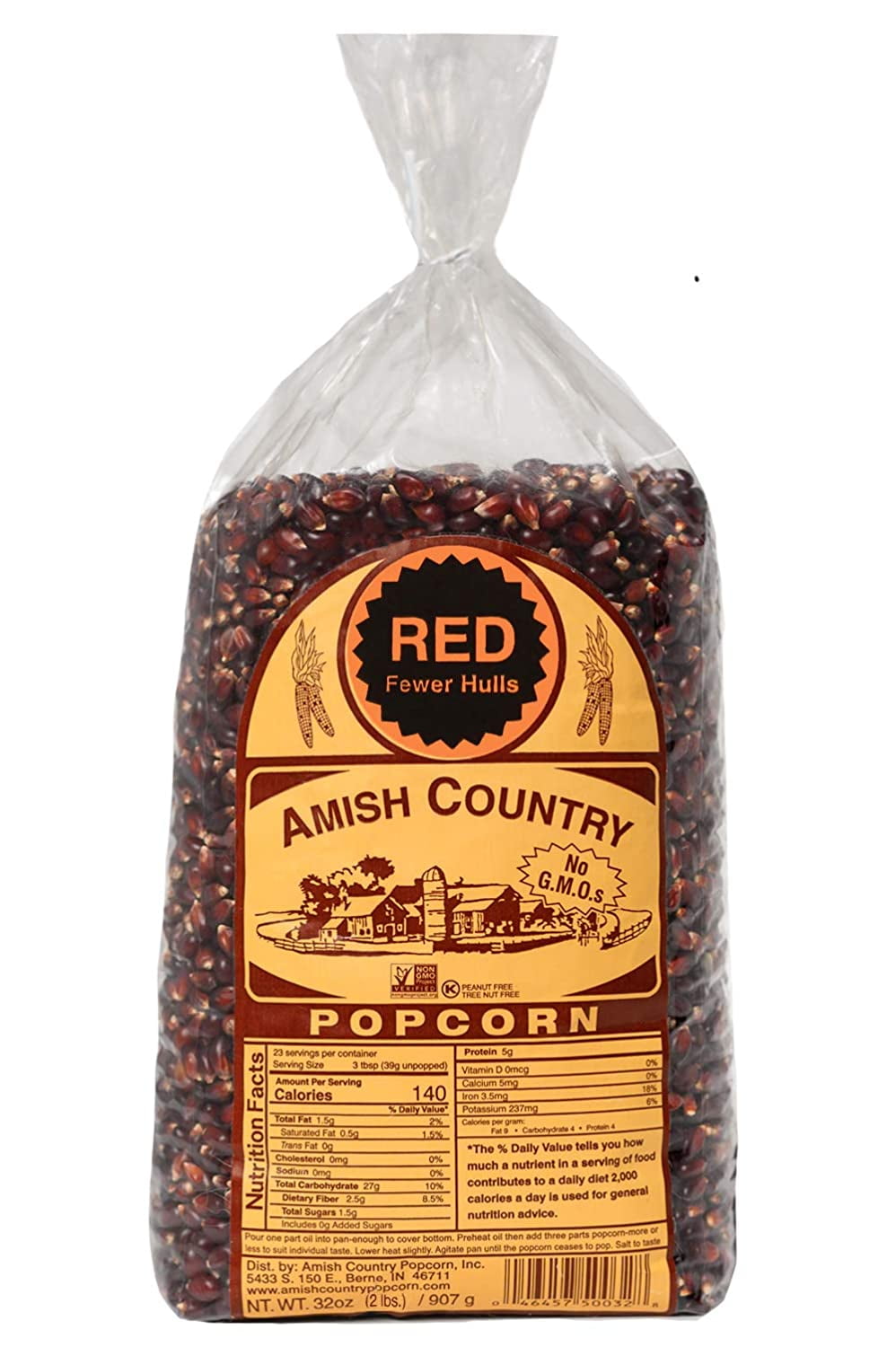 Amish Country Popcorn | 2 lb Bag | Red Popcorn Kernels | Old Fashioned ...