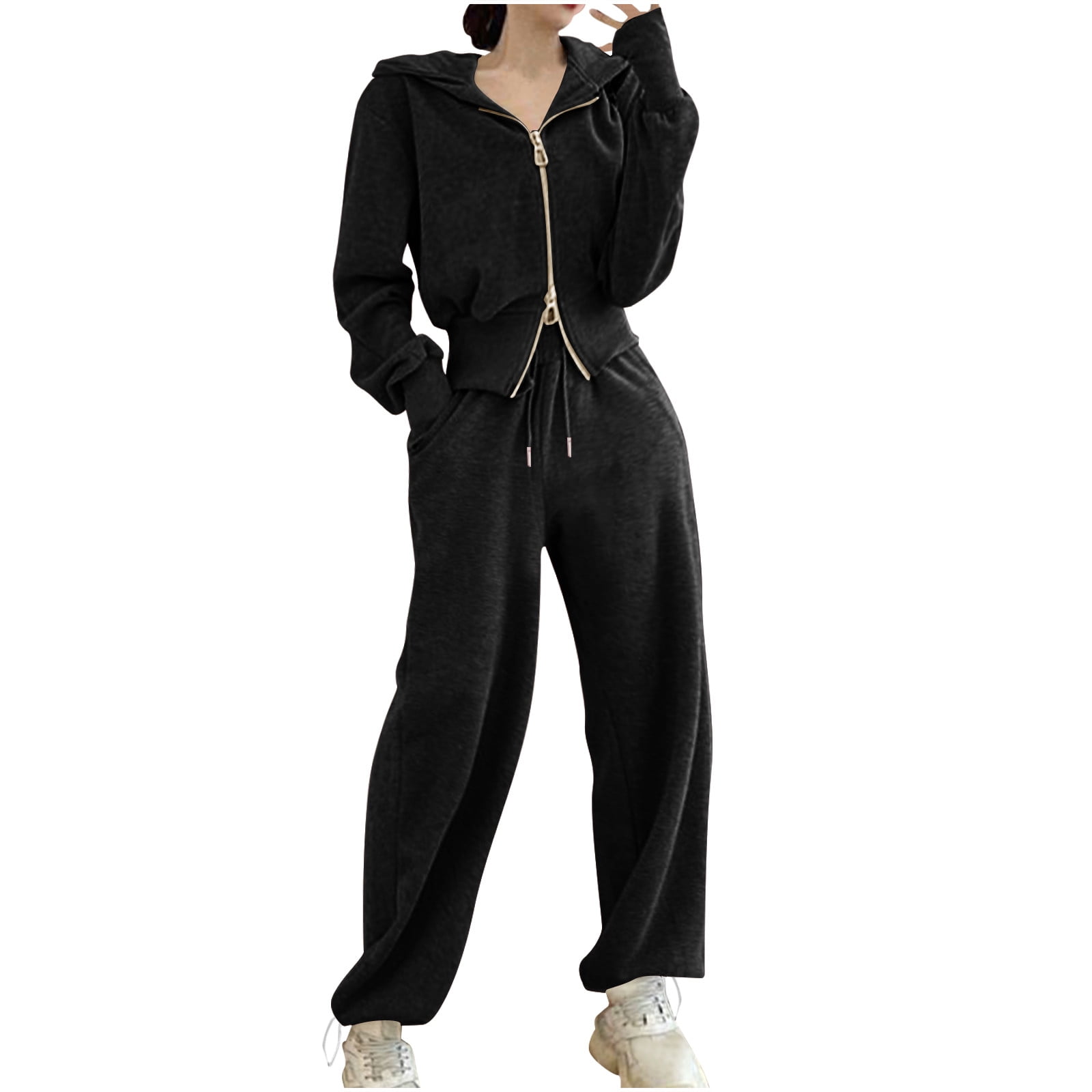 Click here for Pisexur Sweatsuits Women 2 Piece Outfit Solid Colo... prices