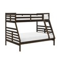 LHYY Twin over Full Bunk Bed 1pc Classic Dark Brown Finish Bedroom ...