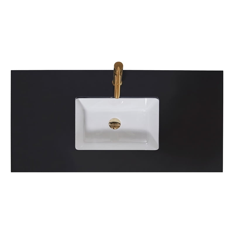 42. in Stone effects Vanity Top in Imperial Black Apron with White Sink ...