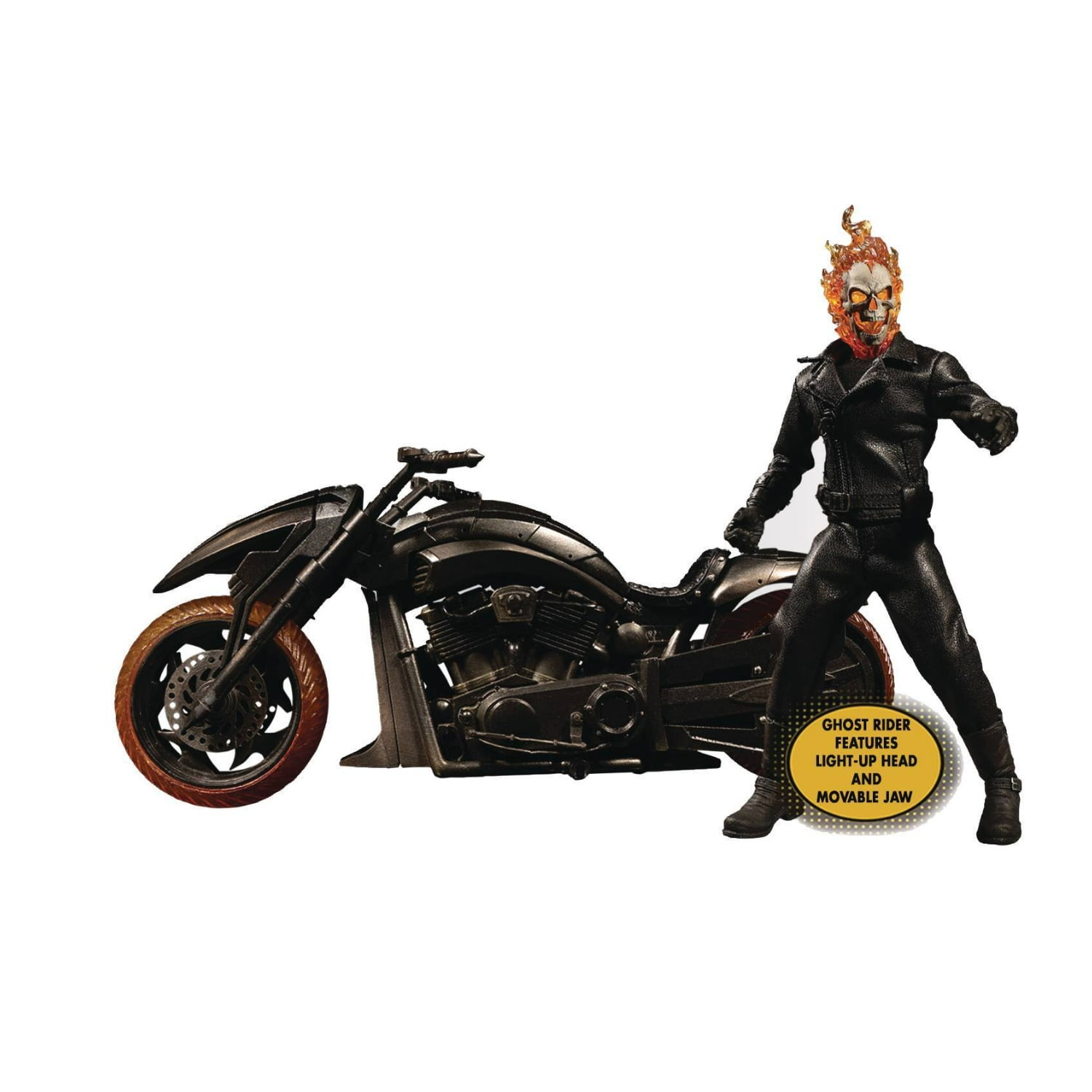 Mezco Ghost Rider and Hell Cycle One 12 Collective Life-like Action ...