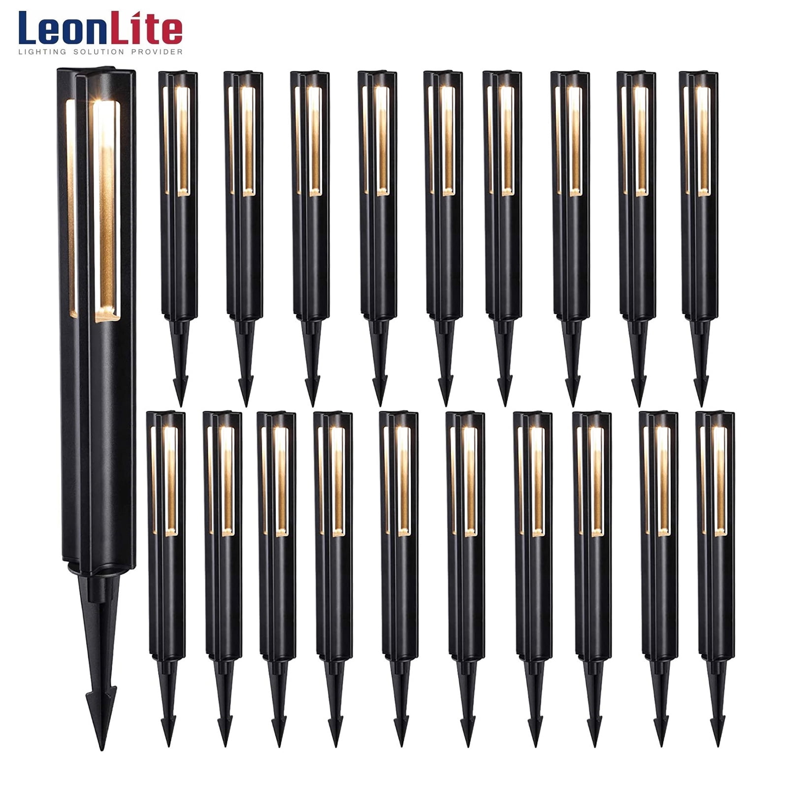LEONLITE 20-PACK 12V Low Voltage LED Landscape Light, 3W Walkway Lawn ...