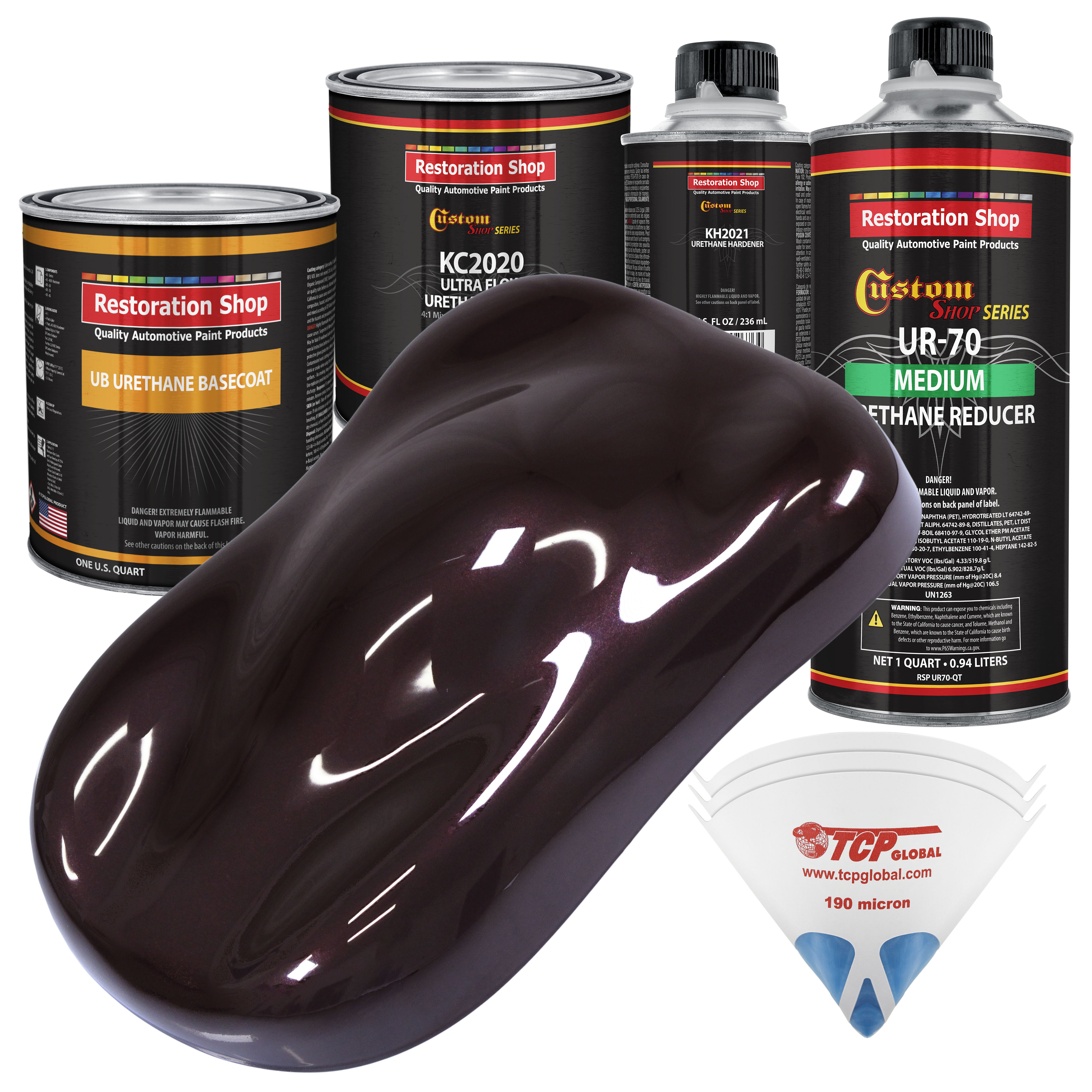 Black Cherry Pearl Premium Quart URETHANE BASECOAT CLEARCOAT Car Auto ...