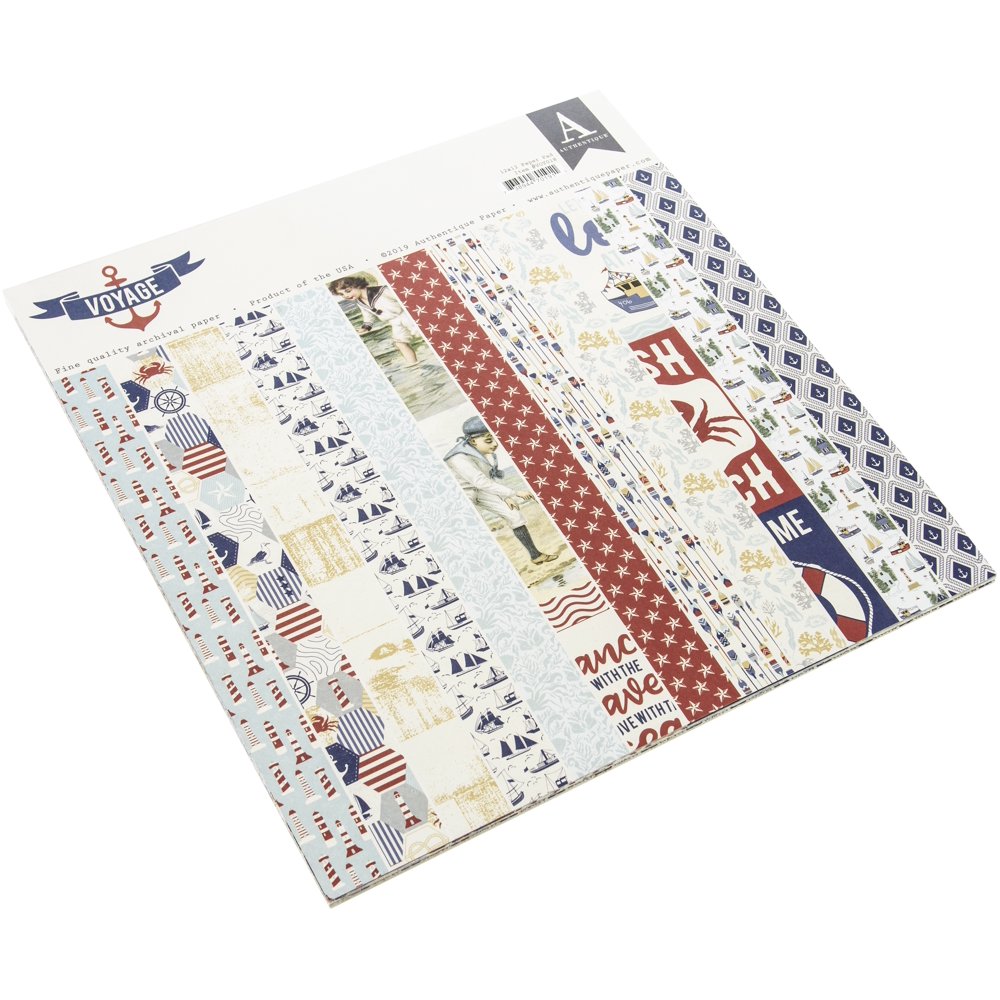 Authentique Double-Sided Cardstock Pad 12"X12" 24/Pkg-Voyage - Walmart ...