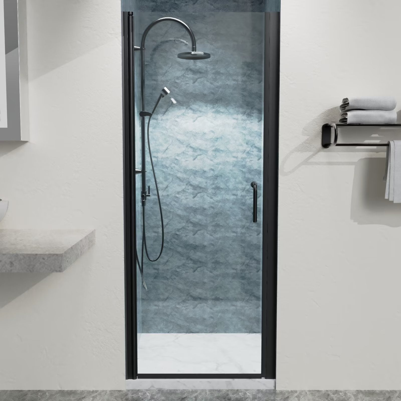 30 X 72 Pivot Glass Shower Door With Tempered Glass Swing Bathroom Shower Doors With Stainless