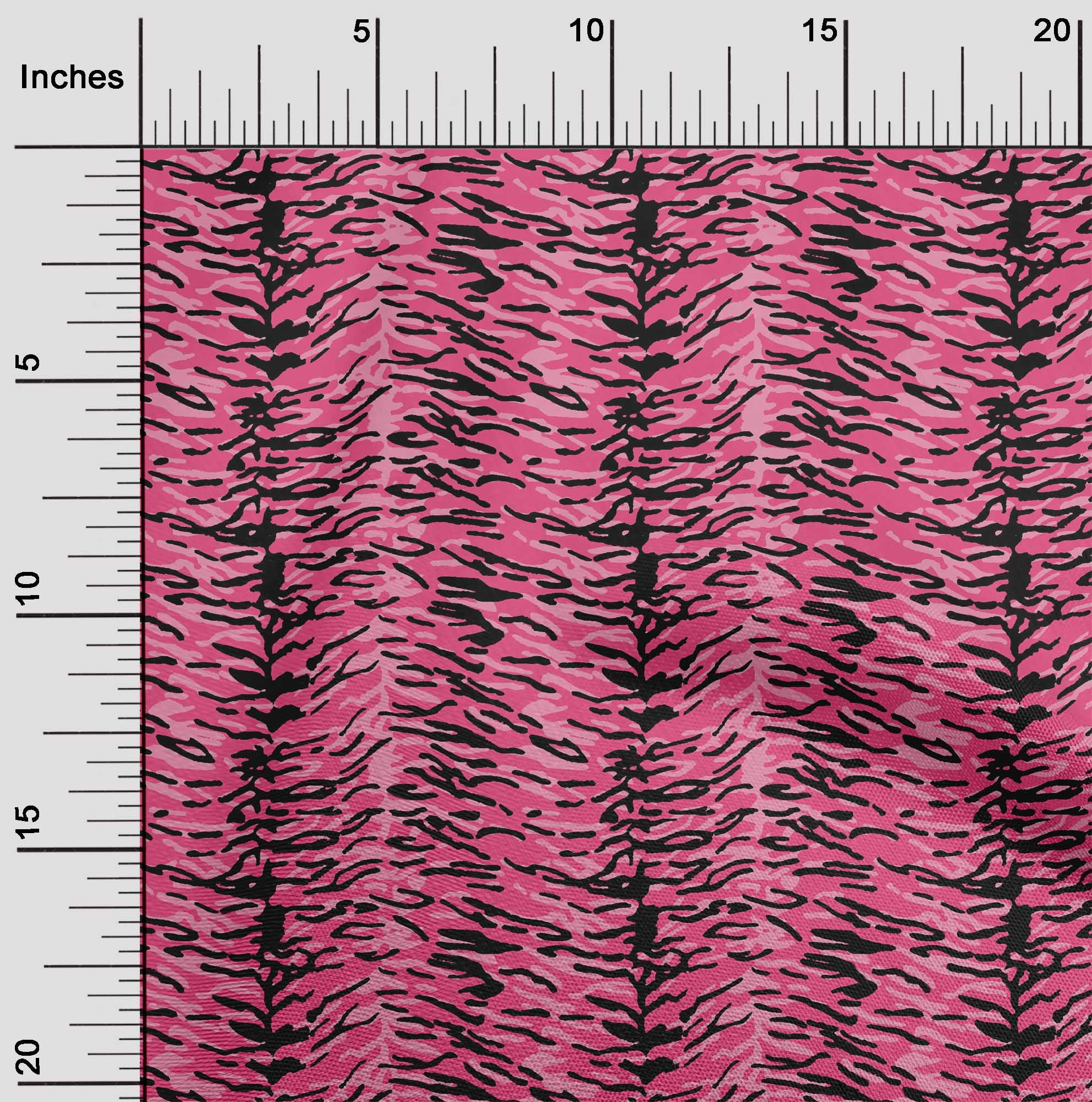 oneOone Cotton Flex Dark Pink Fabric Tiger Animal Skin Sewing Material ...