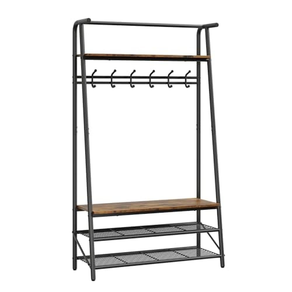 Click here for Beesclover Wooden Coat Rack With Shoe Bench  Sturd... prices