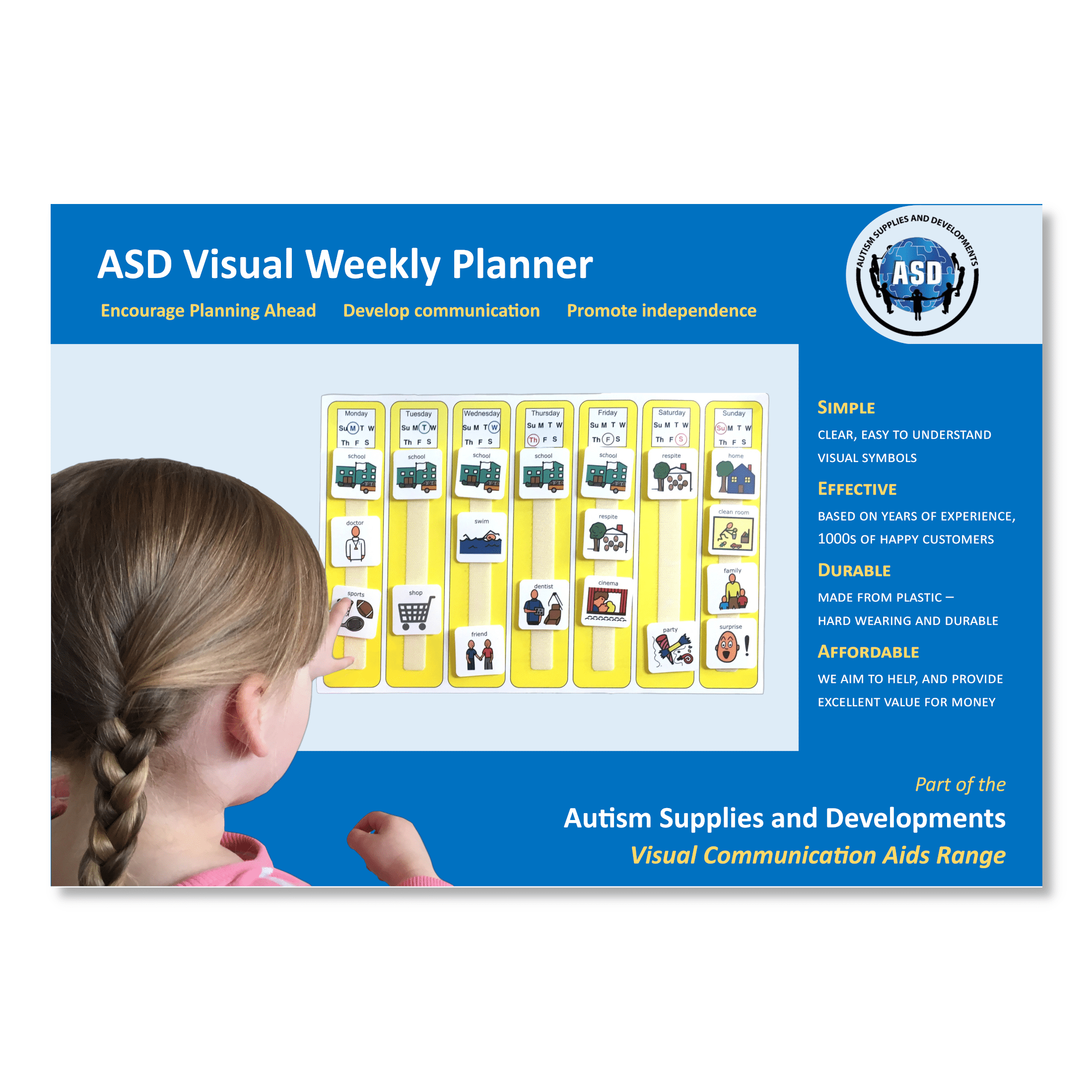 Weekly Planner Wall Chart – Visual Cards Weekly Calendar Visual Board ...