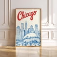 Chicago Illinois Skyline Retro Sketch Illustration Wall Art Poster ...