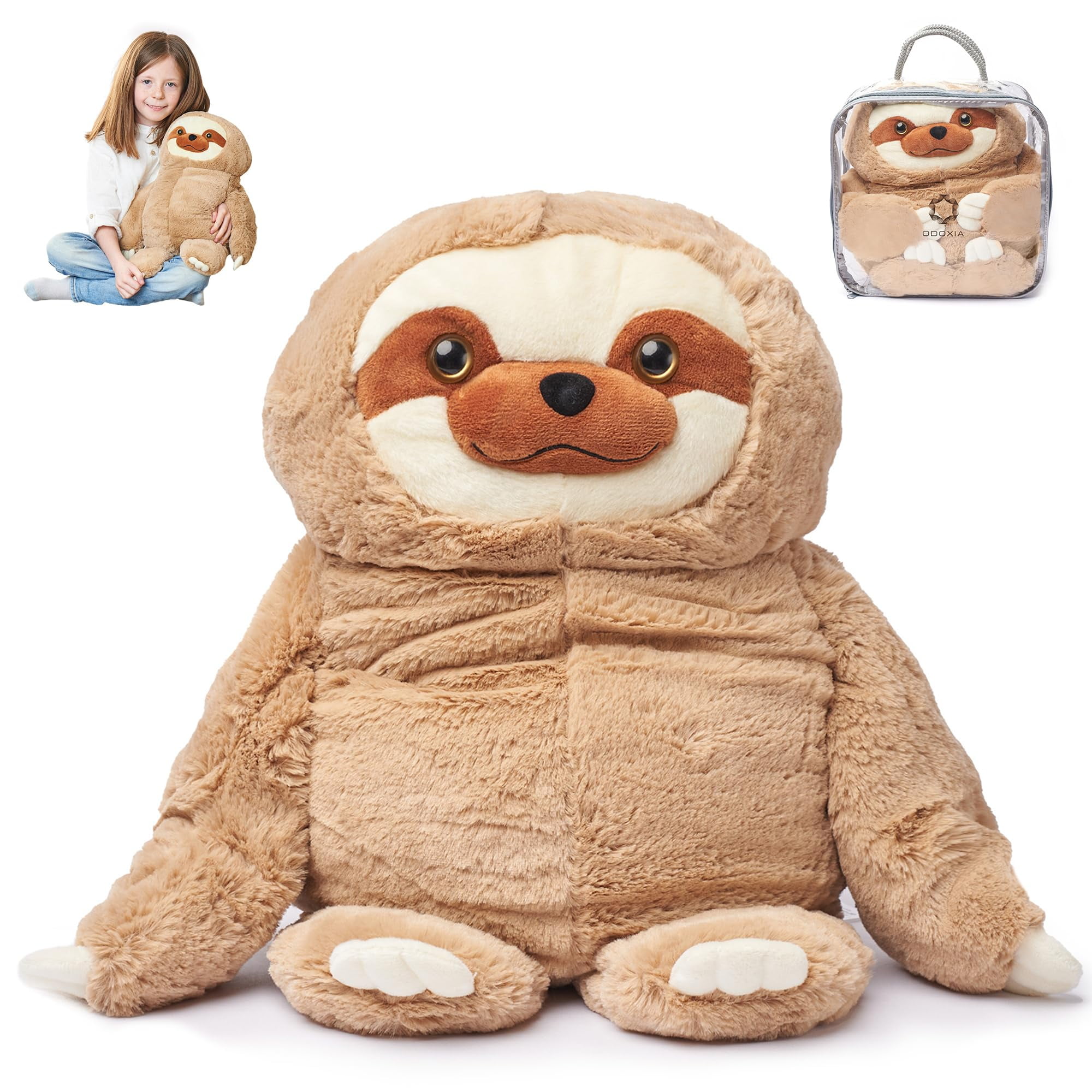 ODOXIA Big Weighted Animals for Anxiety 5lb Sloth | Stuffed Weighted ...
