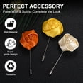 24-Pack Flower Lapel Pins for Men, Rose Boutonnieres Pin Groom Wedding ...