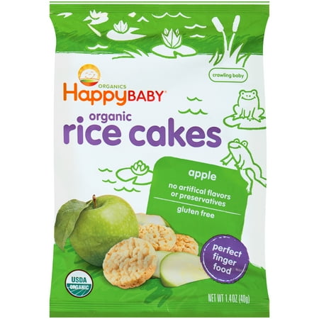 Happy Baby Rice Cakes, Organic Baby Food, Apple - 1.4oz bag - Walmart.com
