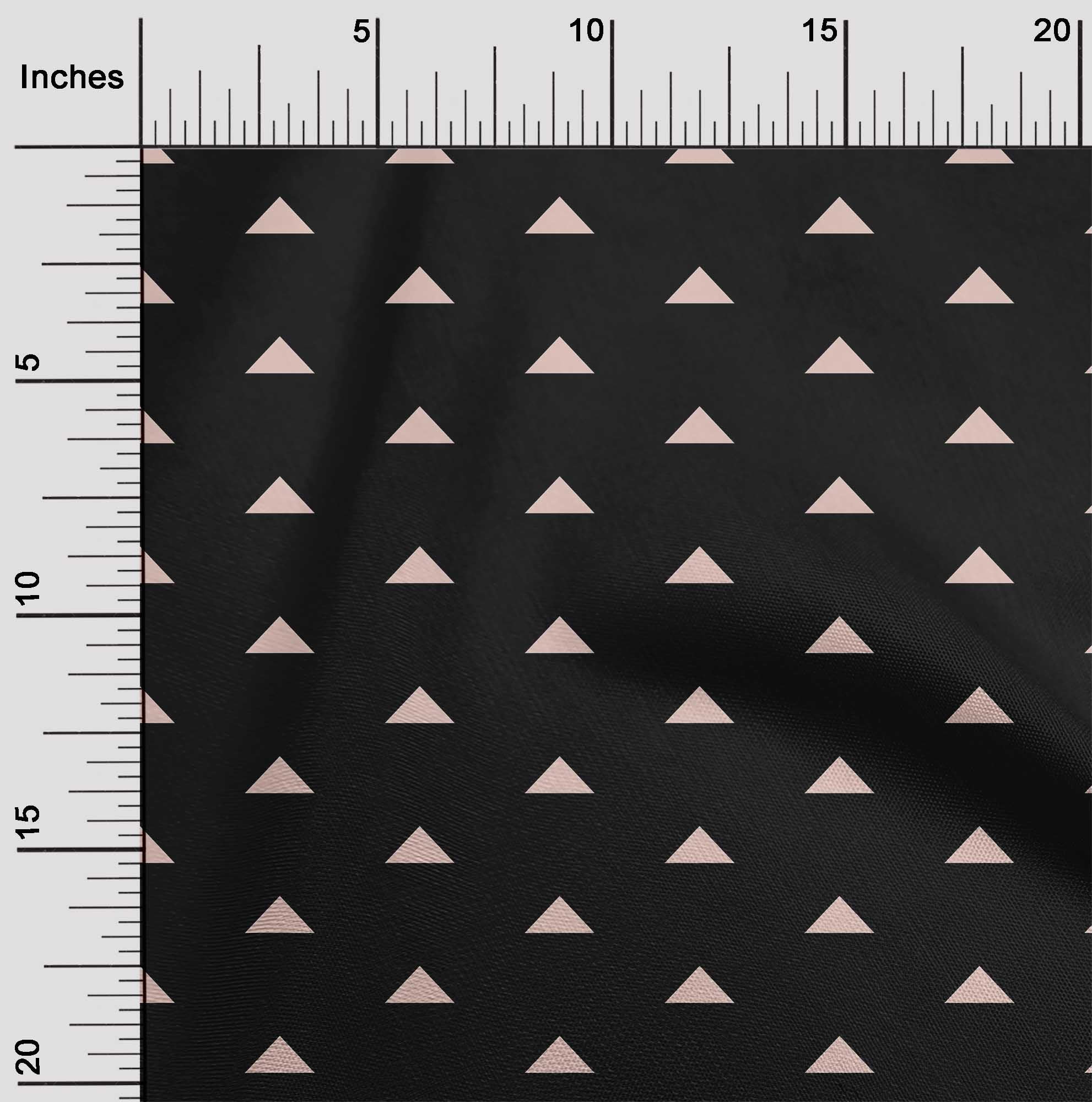 oneOone Cotton Poplin Black Fabric Triangle Geometric Sewing Material ...