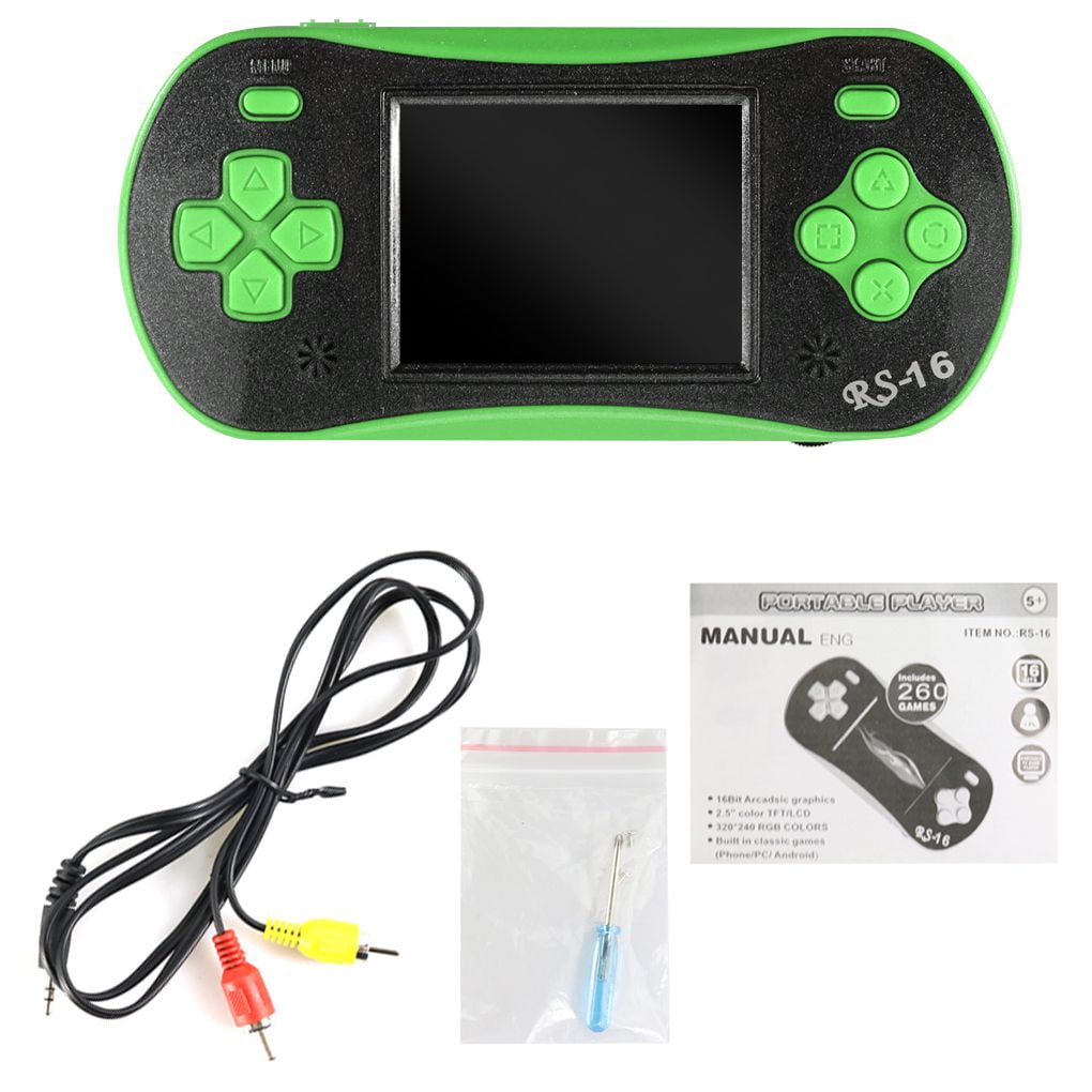 outdoorline 12-Bit Handheld Video Game Console 2.5"" LCD RS-16 with 260 ...