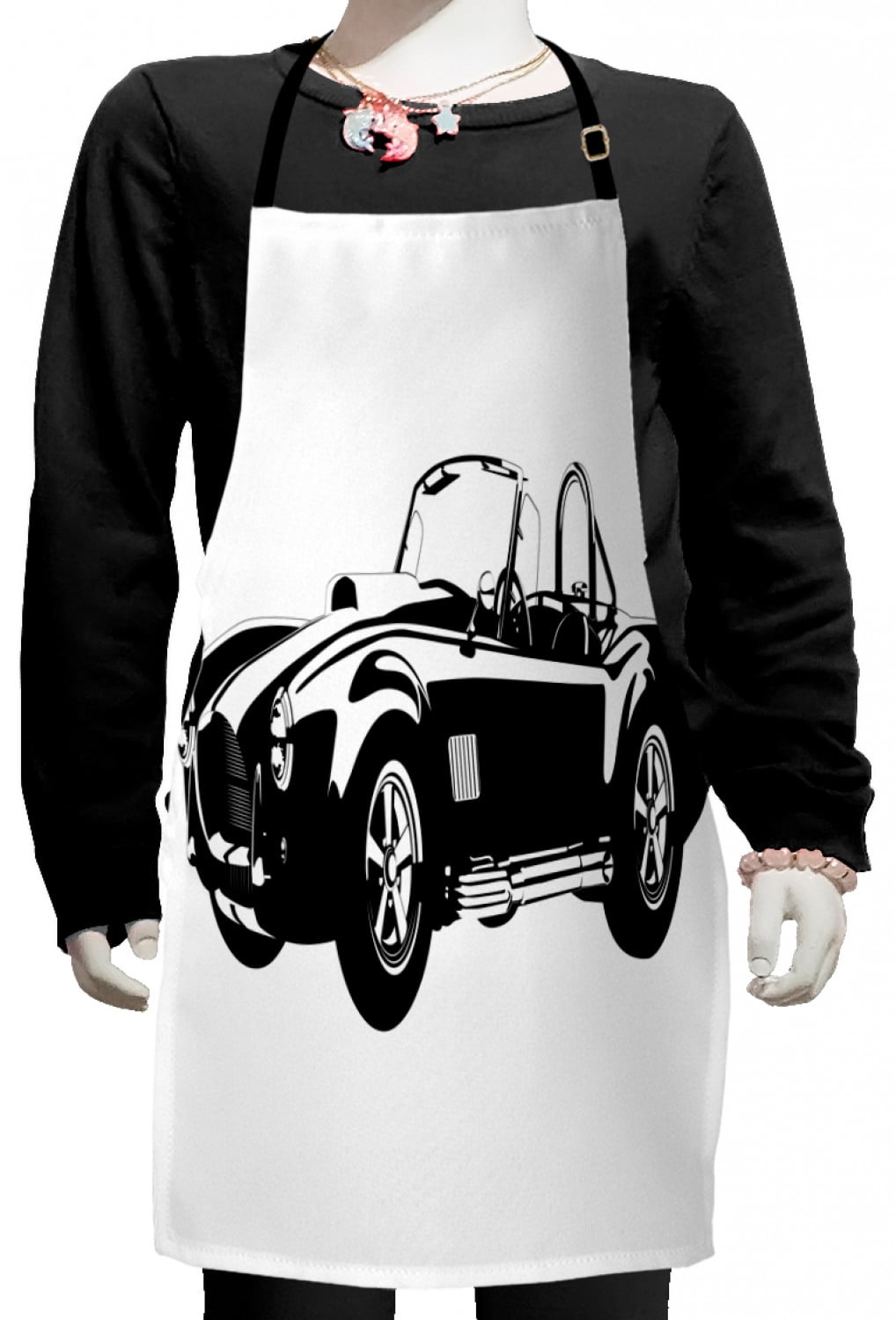Cars Kids Apron, American Aged Vehicle with Wealth Properties Engine ...