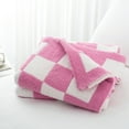 Carriediosa Hot Pink Checkered Throw Blanket 60" x 80", Fuzzy Fluffy ...