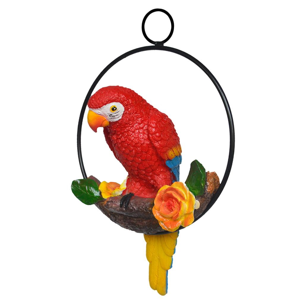 Decorative Figure Parrots Statue Lifelike Hanging Artificial Bird ...