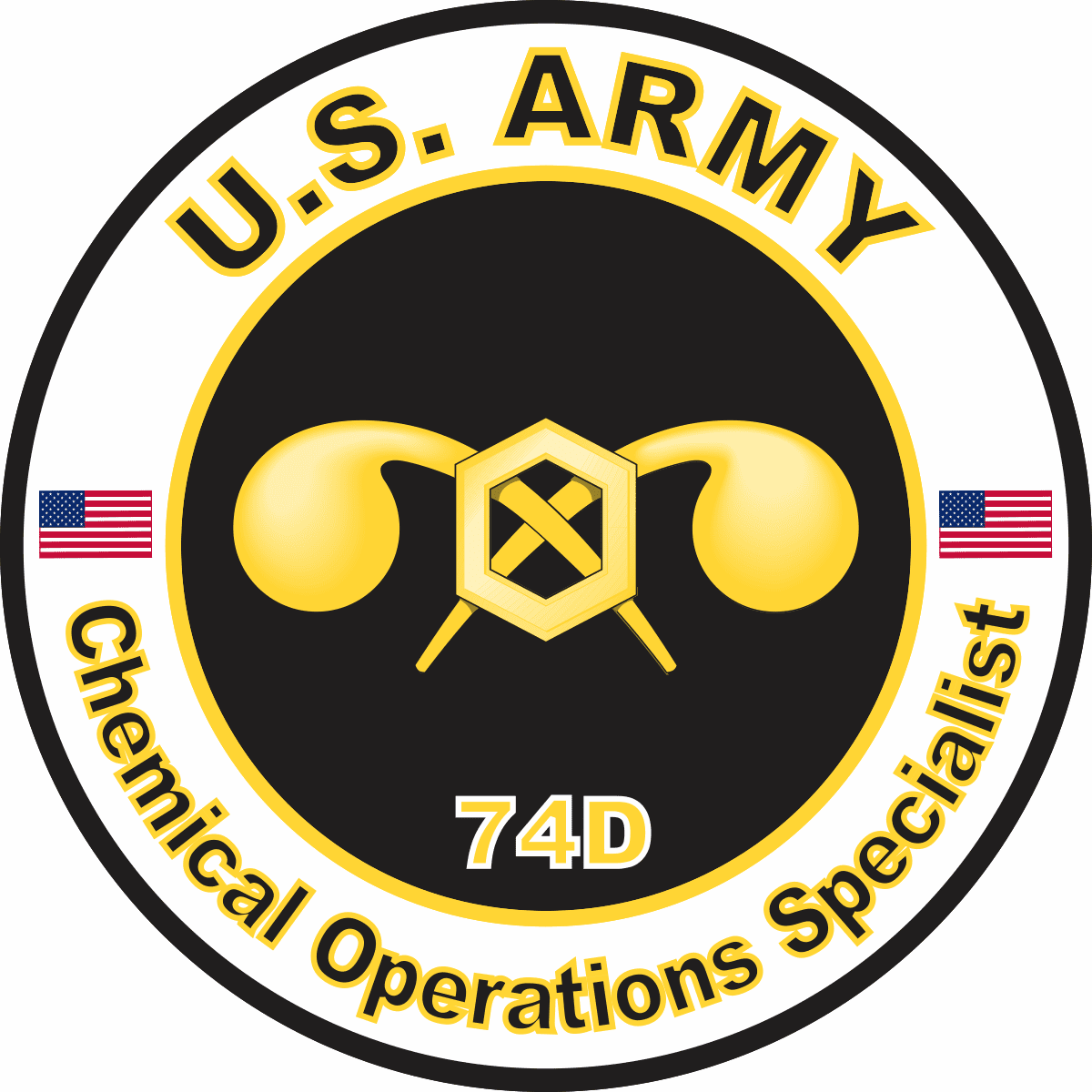 3.8 Inch U.S. Army MOS 74D Chemical Operations Specialist - Walmart.com