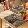 Brown Elk Cotton Linen Placemats Set of 12, Rustic Farmhouse Animals ...