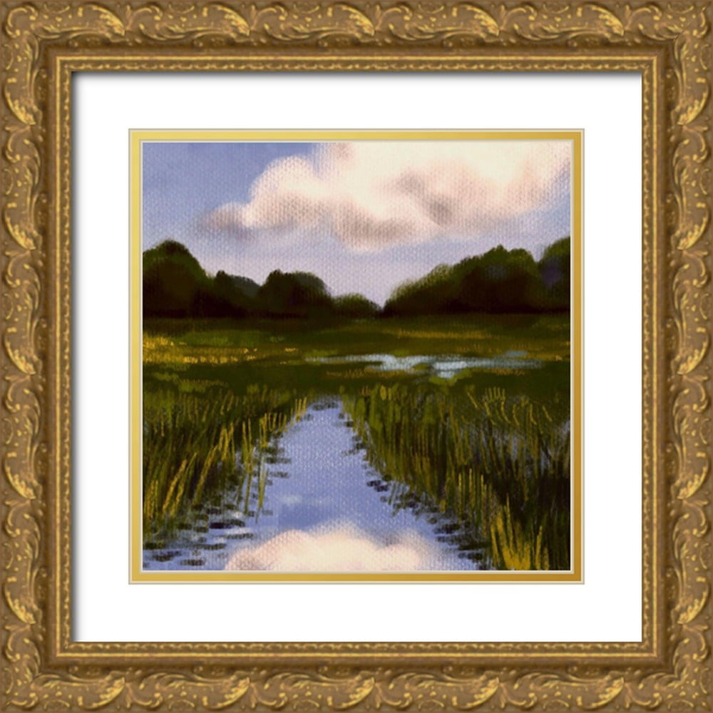 Boho Hue Studio 15x15 Gold Ornate Wood Framed with Double Matting ...