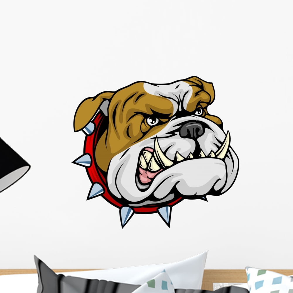 Mean Bulldog Mascot Wall Decal Mural by Wallmonkeys Vinyl Peel and ...