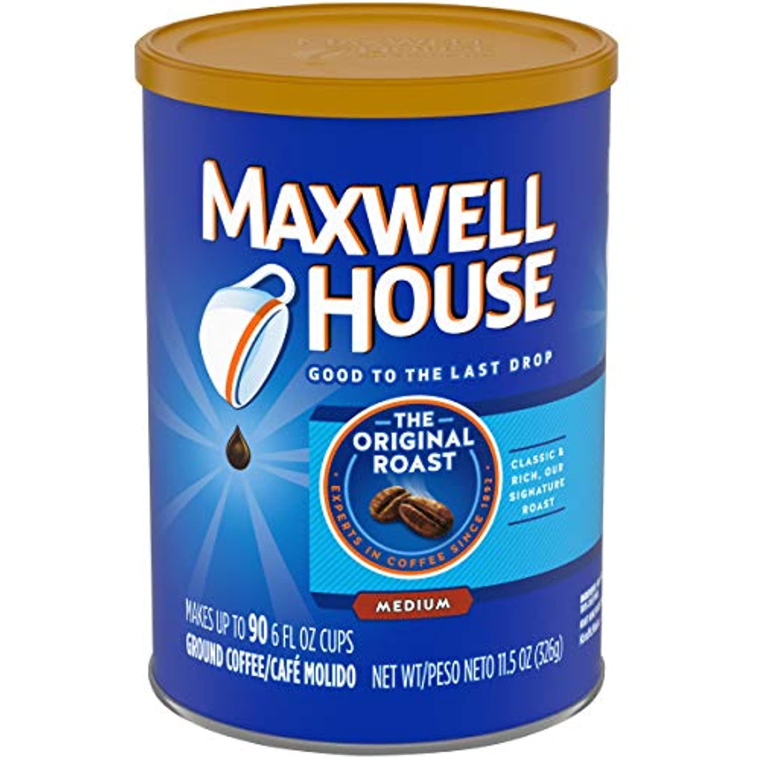 Maxwell House Original Roast Ground Coffee Black (11.5 Oz Can ...