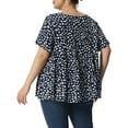 Agnes Orinda Women's Plus Size Casual Top Polka Dots Round Neck Ruffle ...