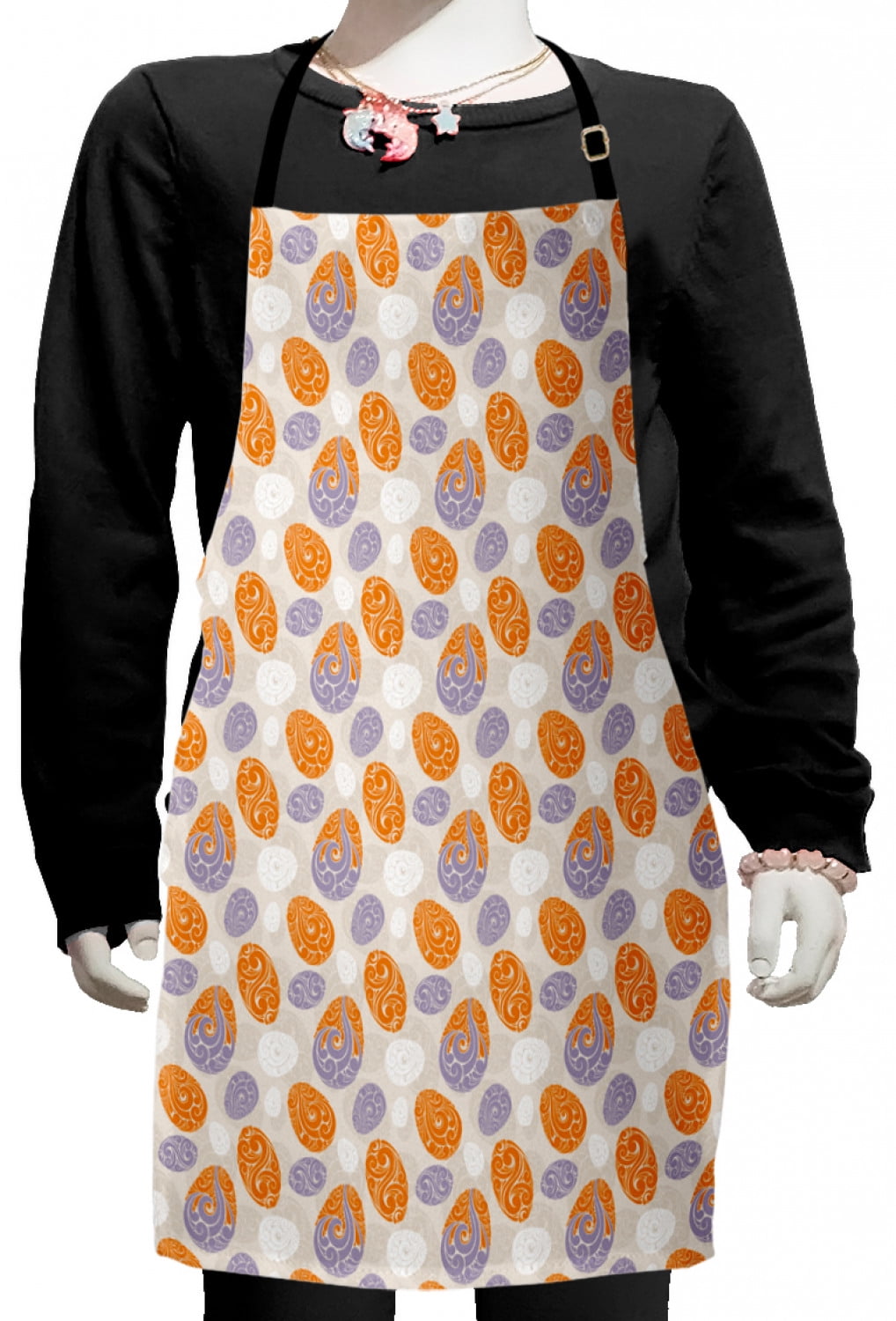Abstract Kids Apron, Swirled Design Geometrical Motifs Ornate Spring ...